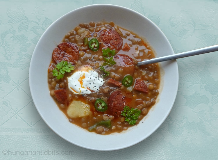 Spicy Lentil Soup – Kolbászos Lencseleves – Hungarian Tidbits